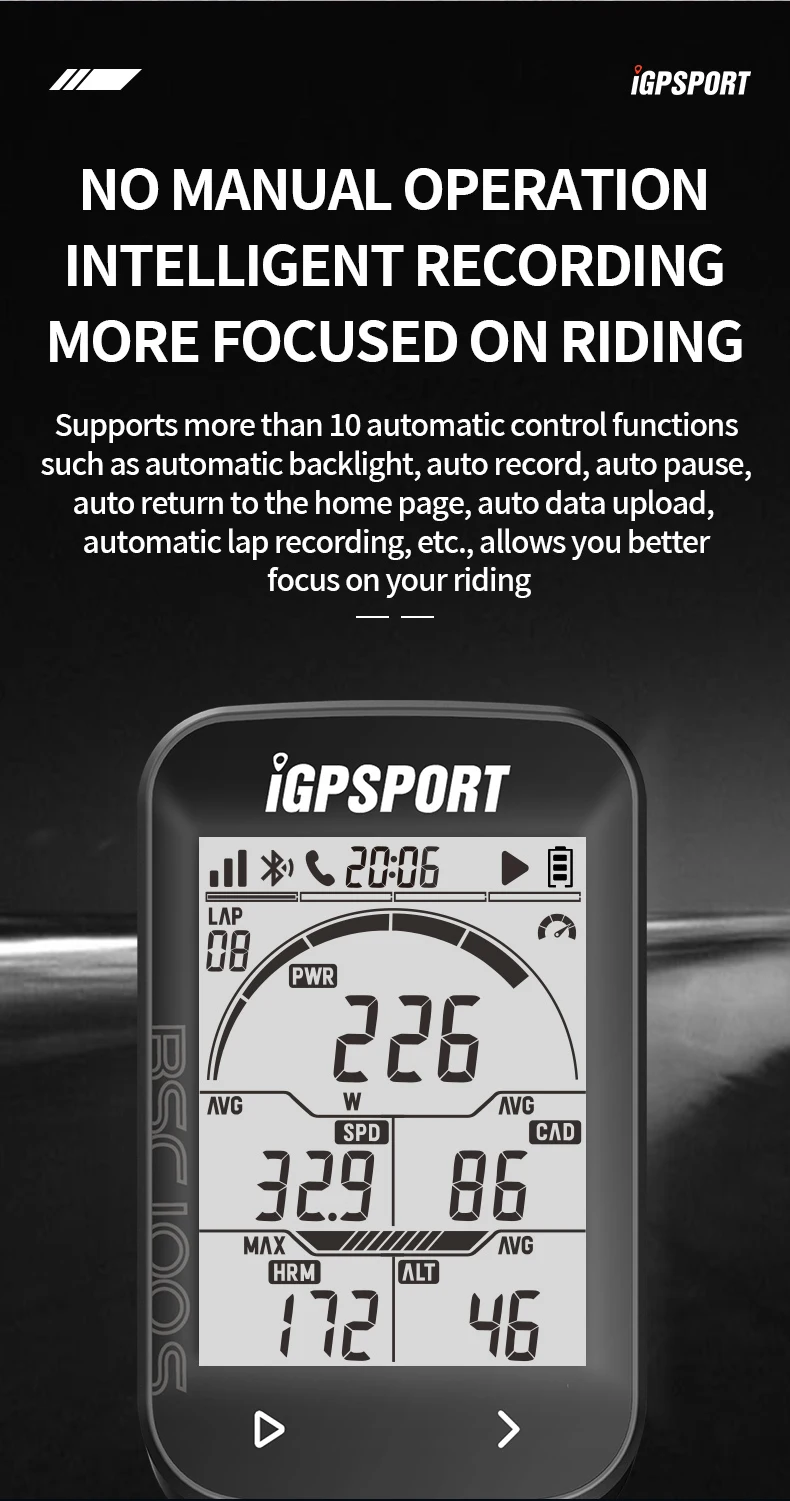 Bsc200 Igpsport New Model Bsc200 Bicycle Computer Gps Ble Ant+ Bicycle Speedometer Route ...