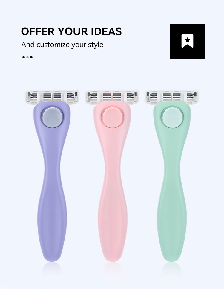 Luxury Reusable Metal Handle Lady Bikini razor Eco Friendly Facial ...