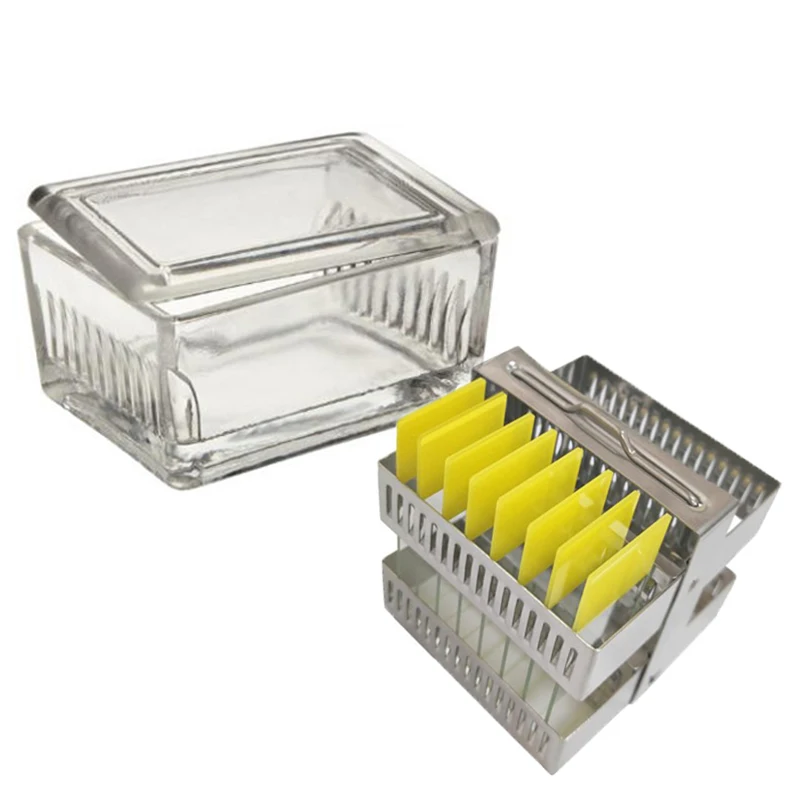 Laboratory Glass Microscope Slide Staining Jar Rack - Buy Staining Jar ...