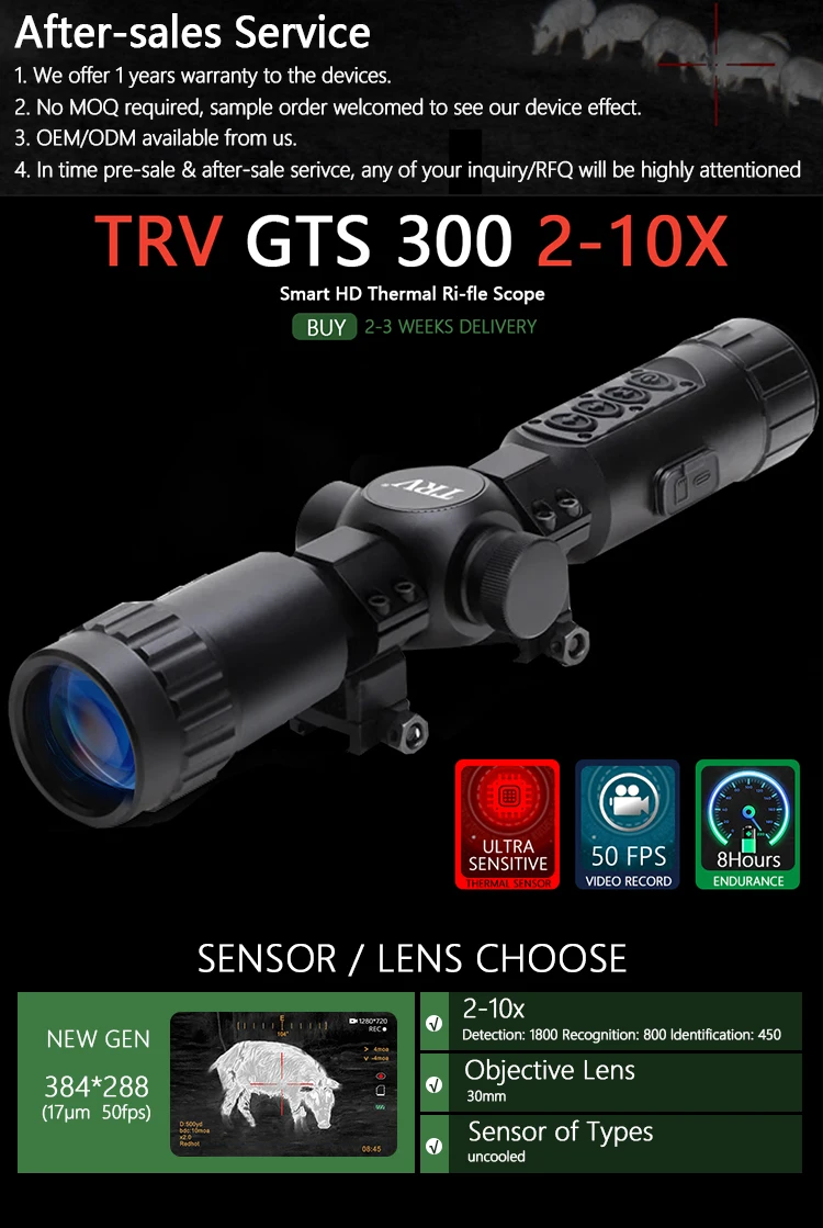 Hd 2-10x Thermal Scope For Hunting With Ranging Video Rec Wifi Optic ...