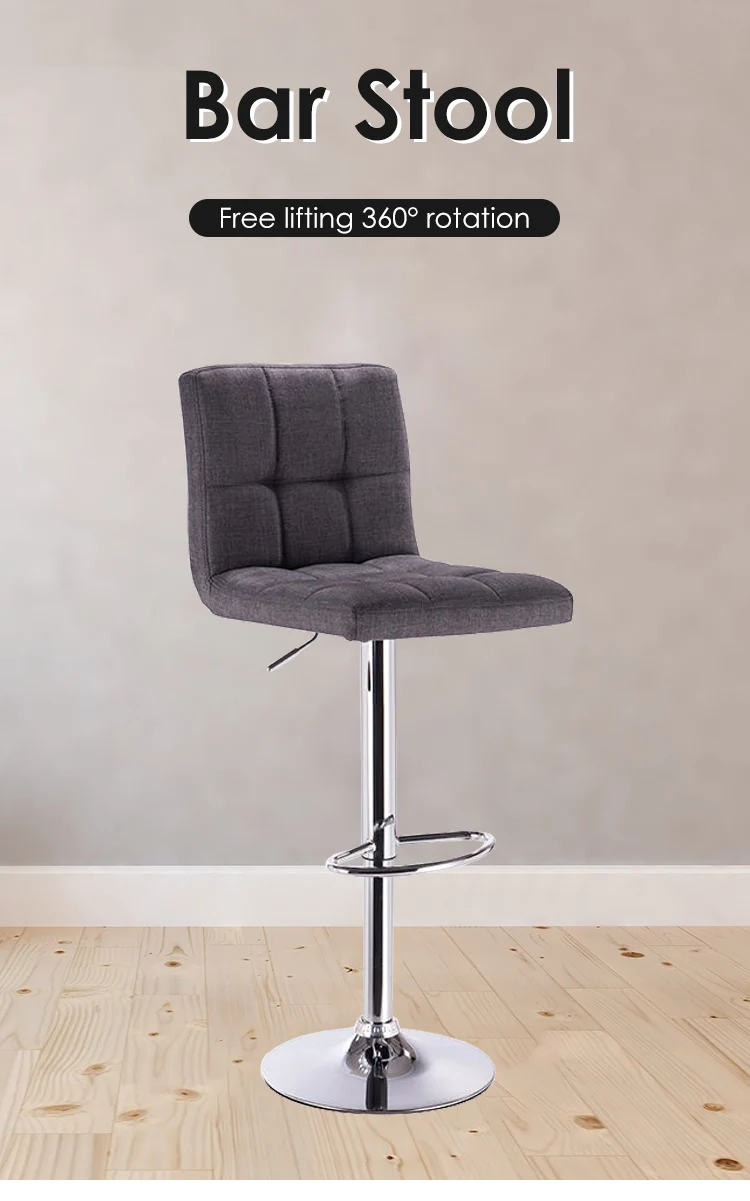 Basic Design Fabric Commercial Furniture Height Adjustable Swivel Bar ...