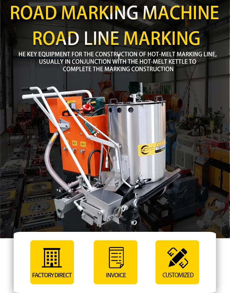 Hand Push Zebra Crossing Line Thermoplastic Road Marking Paint Machine