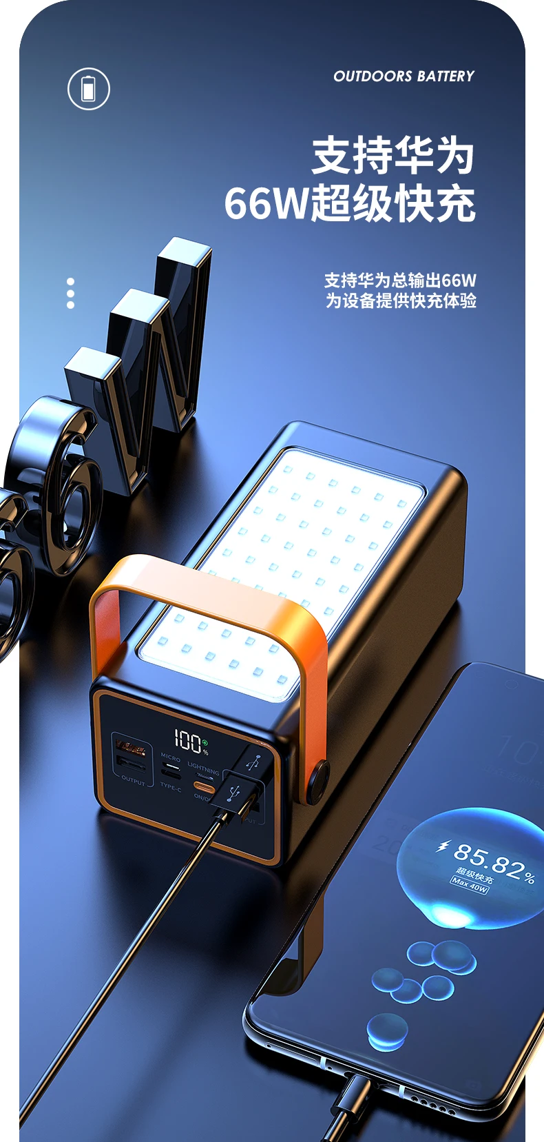 Large Power Bank 60000mah Pd100w Power Bank 60000 Mah 66w 45w 40000 Mah ...