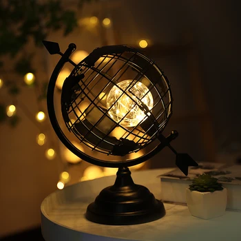 Illuminated Rotating Globe Lamp Led Lighted Desk Globe Earth Metal ...