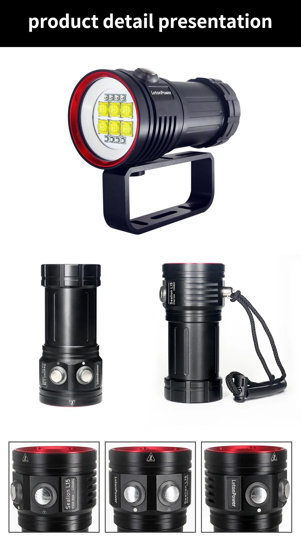 12000 Lumen Water Photography Diving Torch - Scuba Lights