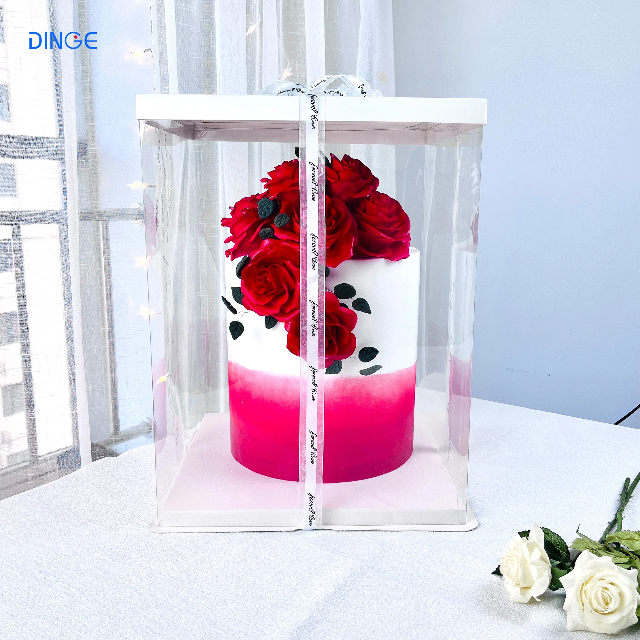 Customizable Tall Wedding Cake Box | Transparent Luxury Packaging for ...