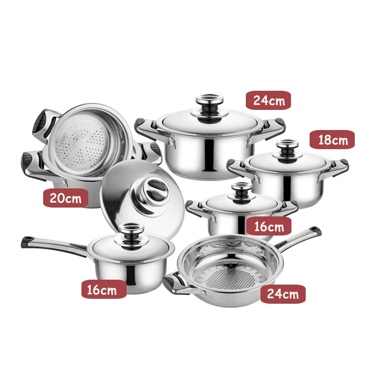 Newest Cheap 12pcs Kitchen Pot Of Cooking Stainless Steel Cookware Sets ...