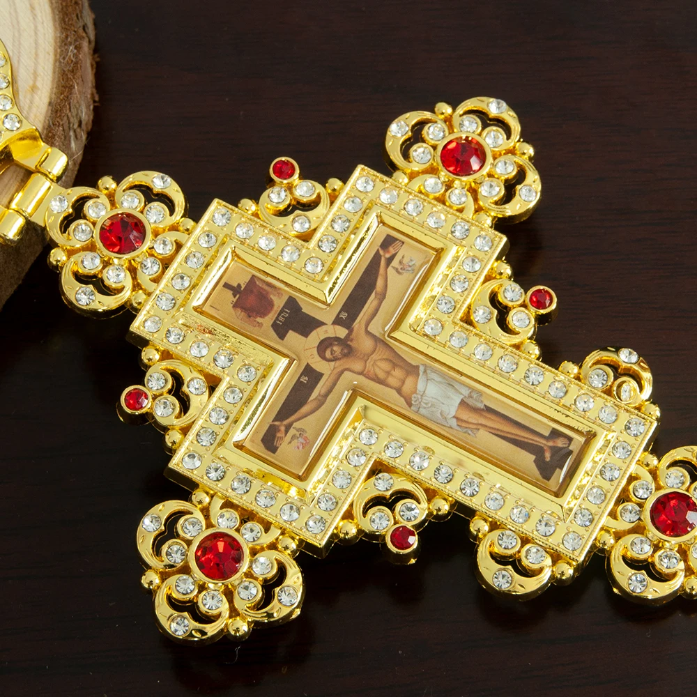 Large Size Orthodox Religious Pectoral Cross Necklace with Jesus ...
