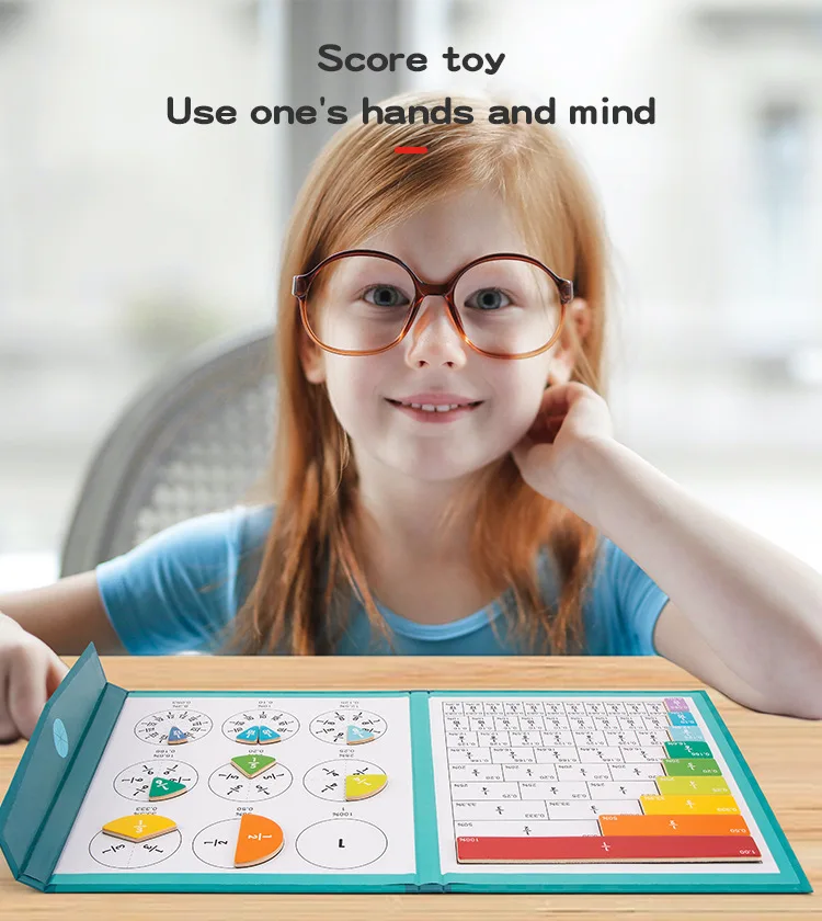 Kids Montessori Magnetic Fractions Learning Math Toys Magnetic Fraction ...