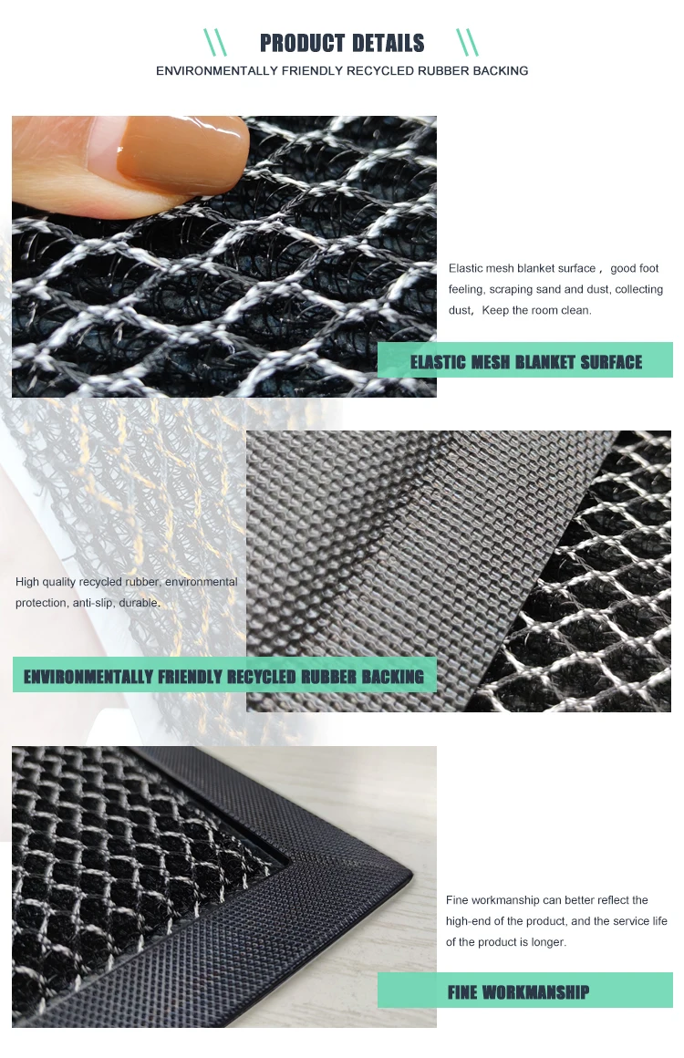 3D Elastic PVC Anti-Slip Rubber Door Mat - Stain Resistant, Washable ...