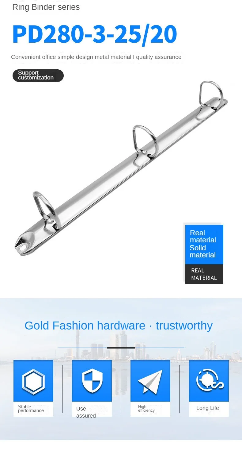 Metal Office Stationery List Paper Folder Rose Gold 3 Ring And 4ring ...