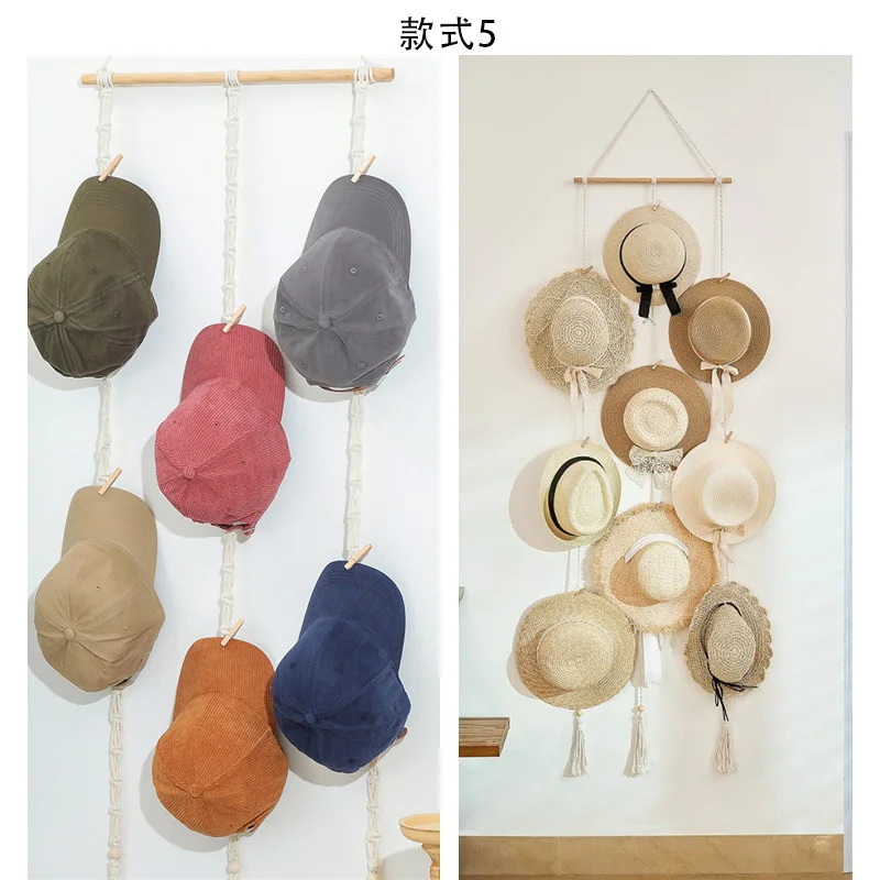 2023 Wholesale Hanging Hat Display Macrame Wall Hanging Hat Organizer ...