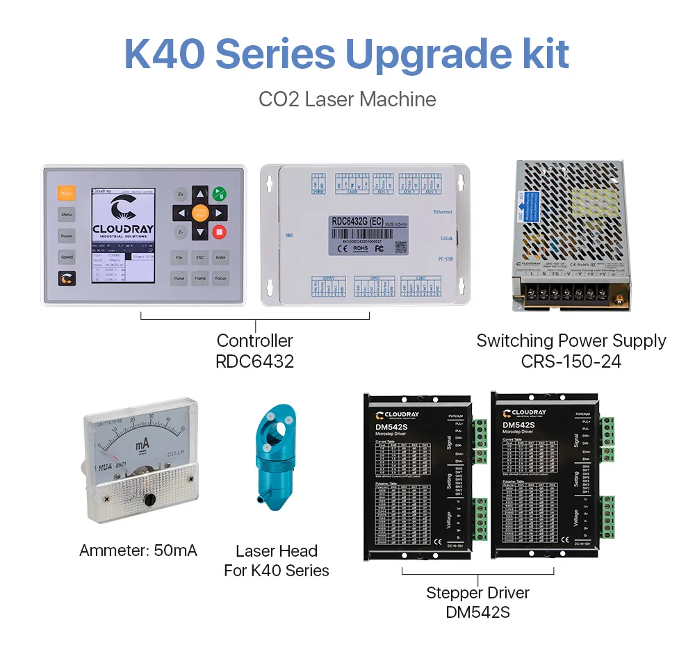 Cloudray Cl280 K40 Series Upgrade Kit K40 Laser Machine Parts Co2 Laser ...
