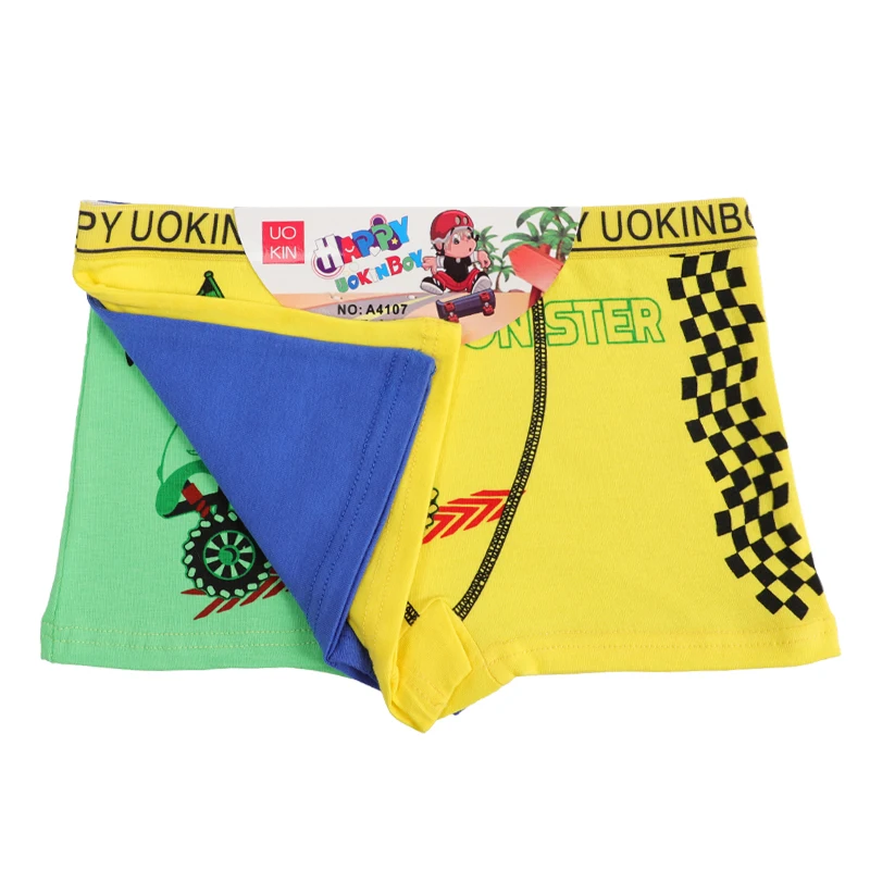 Uokin Cartoon Cotton Print Boy Boxer Briefs Shorts Soft Breathable 4-10 ...