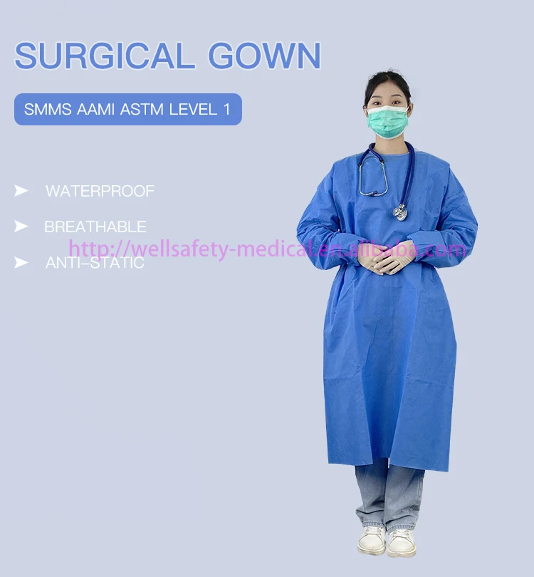 Fast Delivery En14325 Disposable Lab Coats 50gsm Astm F1670 Pp Pe Gown ...