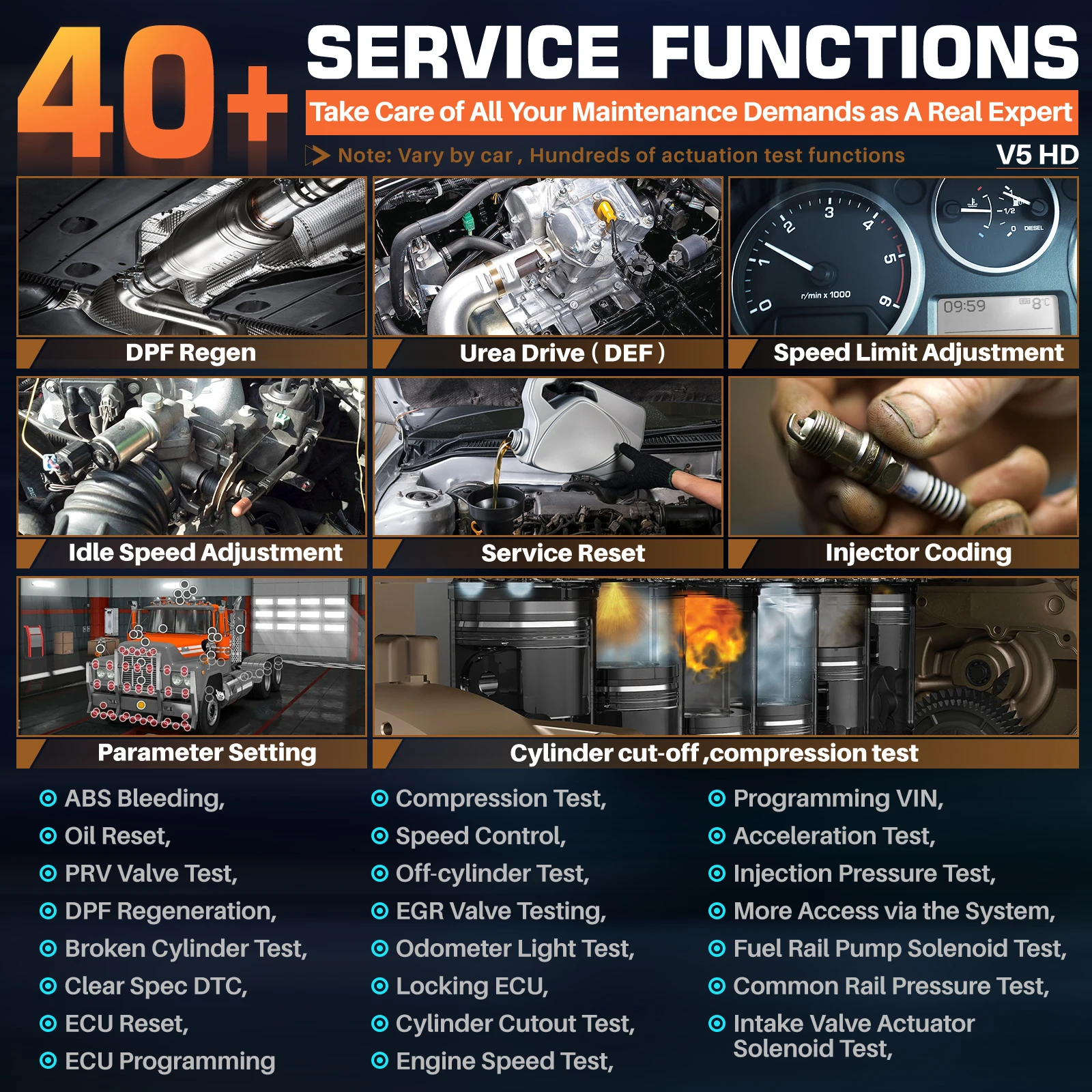 Ancel V5 HD - Advanced Diagnostic Tools for Heavy Duty Trucks