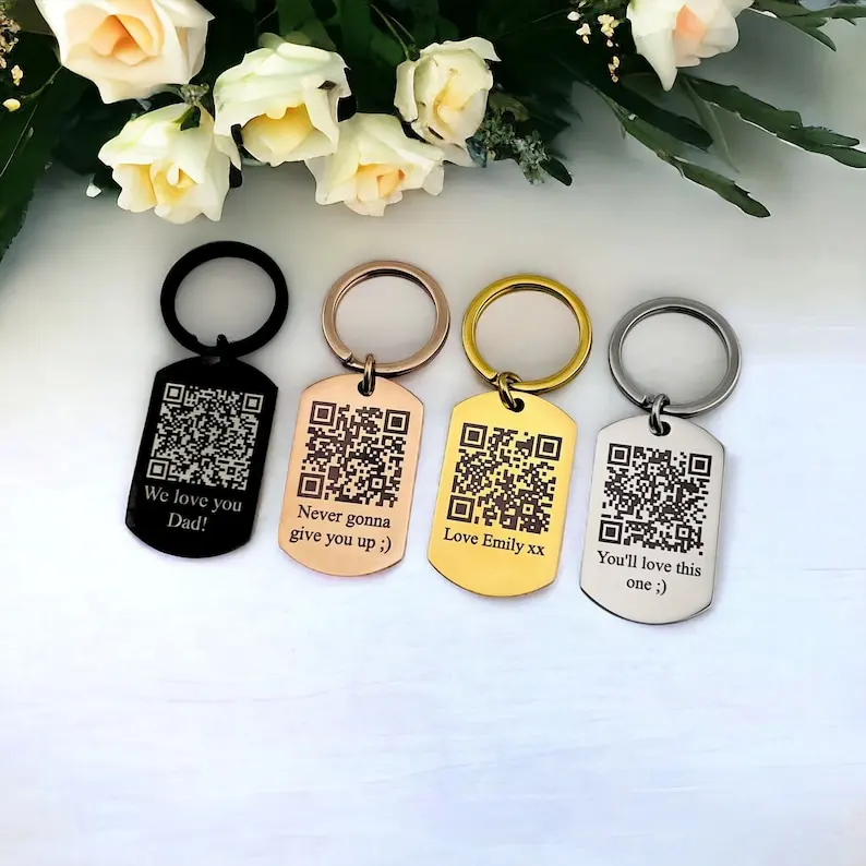 Custom qr code keyring business keychain with qr code| Alibaba.com