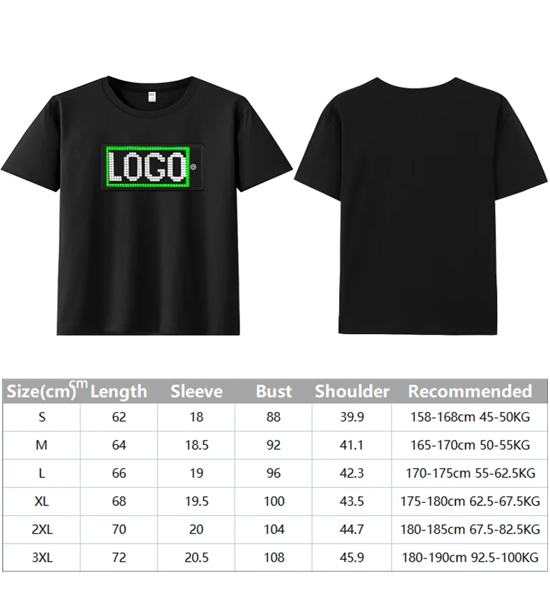 LED Programmable Tshirts - Customizable LED Clothing