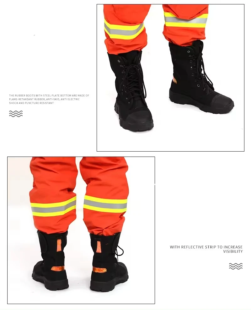 Firefighter Uniform Including Hood Fireman Fireproof Jacket Pants ...