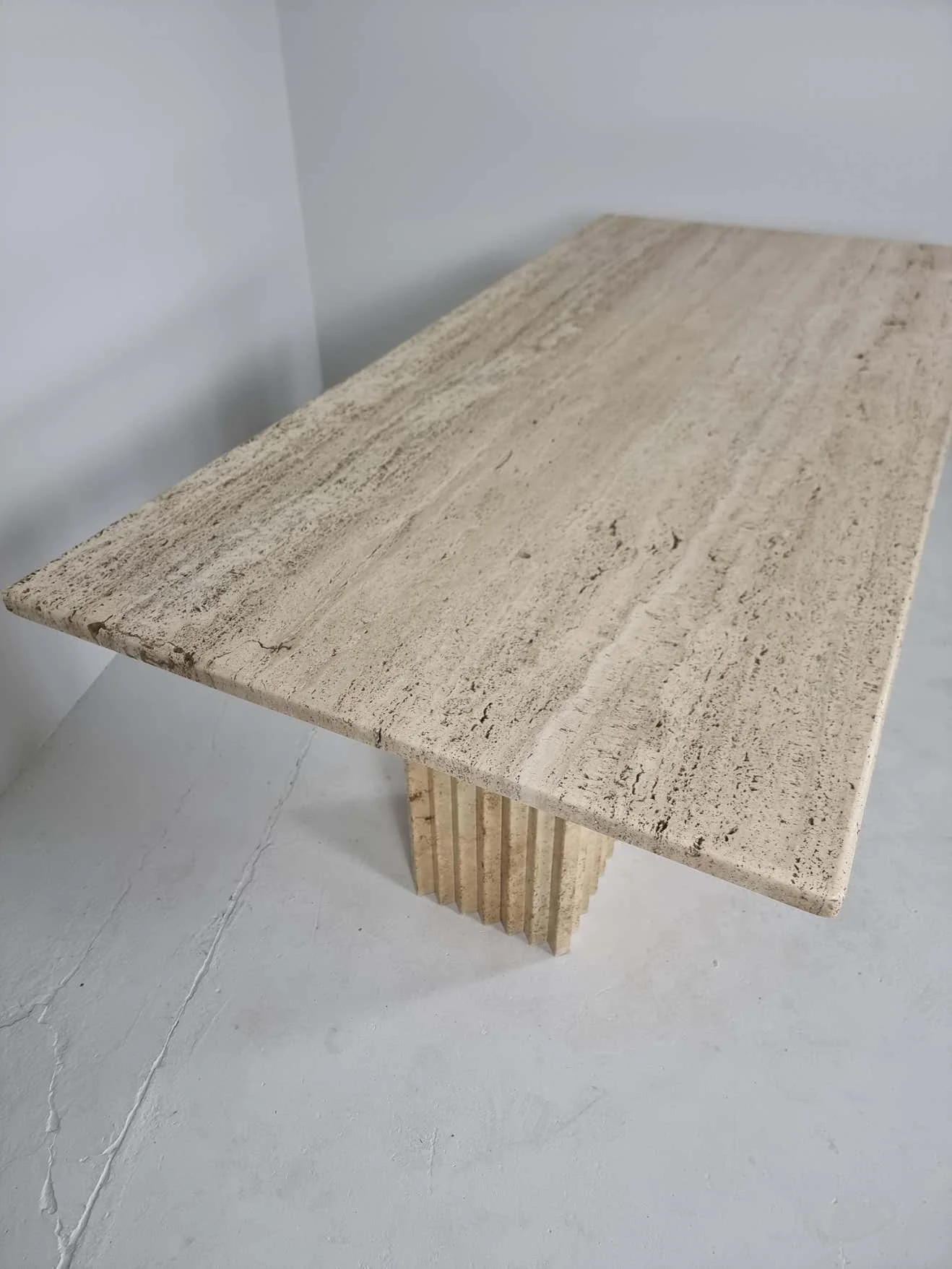 Travertine Ribbed Table Modern Design Dining Room Furniture Travertine ...