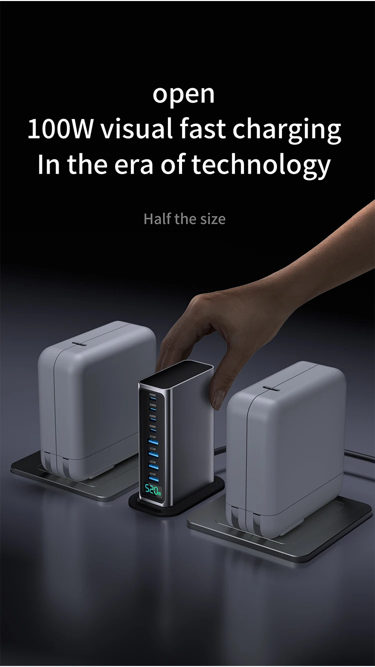 520W Desktop Charger - Fast Charging for Multiple Devices