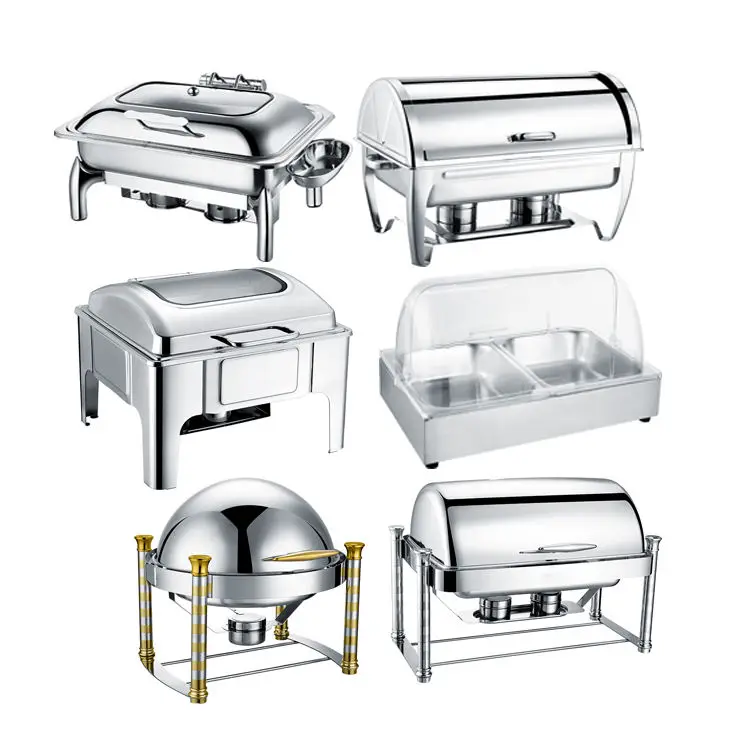 Wholesale Stainless Steel Gold Chaffing Buffet De Salon Equipment ...