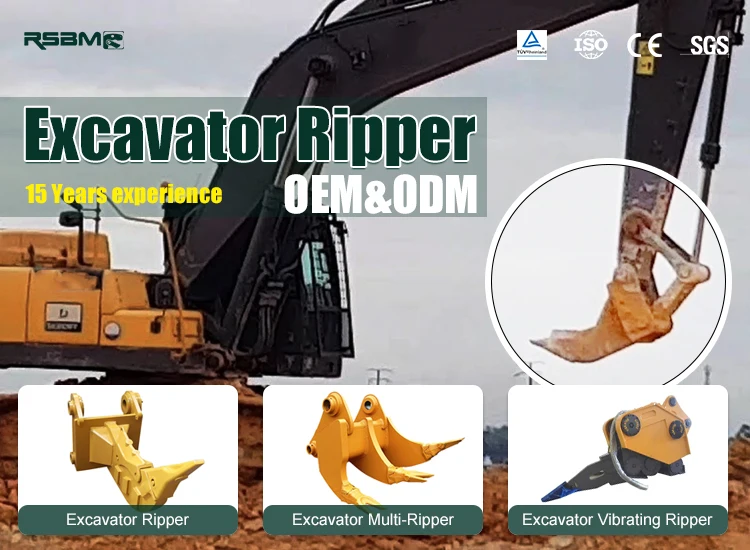 20t Excavator 3 Point Teeth Shank Ripper - Buy Three Shank Ripper ...
