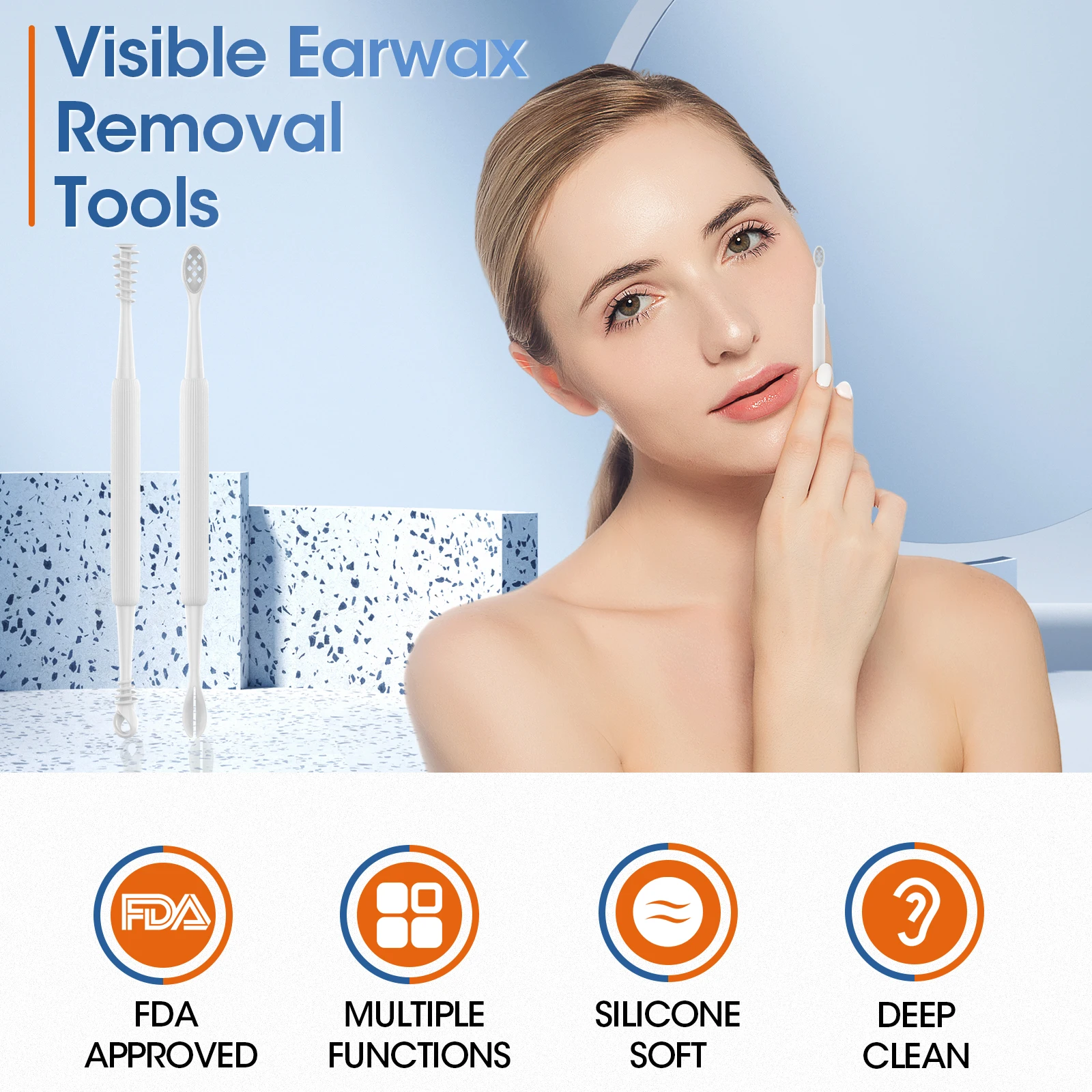 Silicone 2 In 1 Flexible Double Headed Ear Pickear Cleaner Tool Deep ...