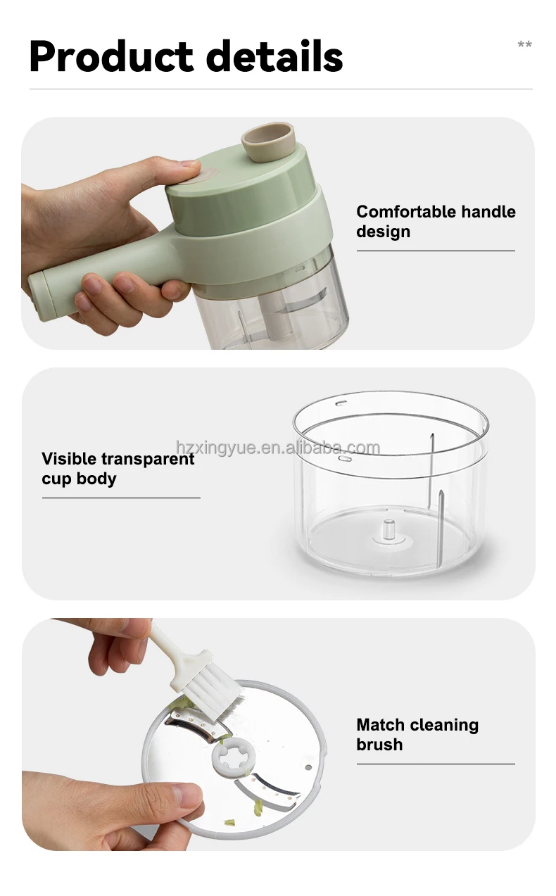 4 in 1 Electric Mini Handheld Food Vegetable Chopper