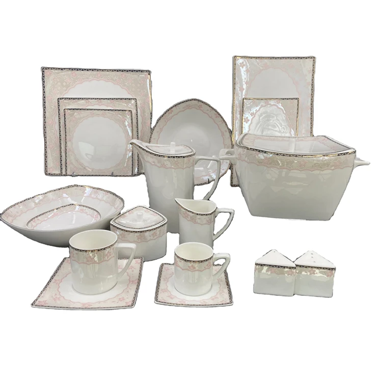 Embossed Real Gold Bone China Dinner Plate Tea Set Bone China Embossed ...