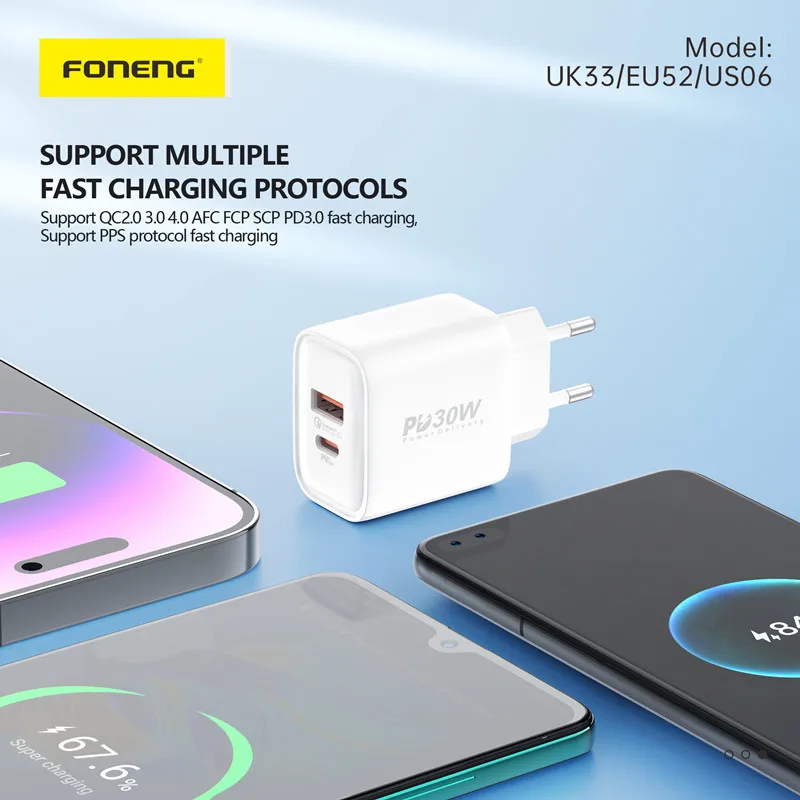 Foneng Pd30w A+c Wall Charger With C To C Cable Fast Charging Charger ...