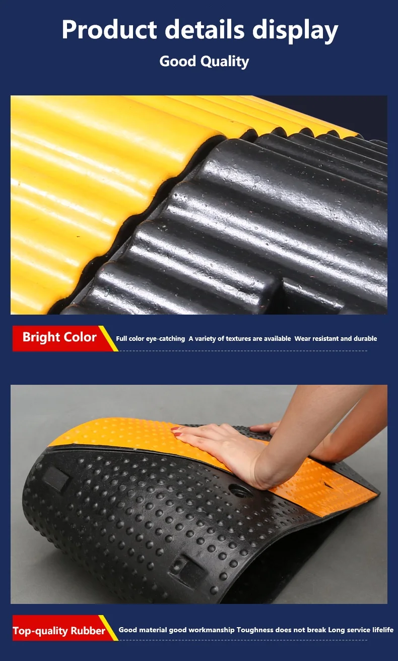 Cast Steel Rubber Speed Bumps Ramp Road Buffer Belts Traffic Road Speed ...
