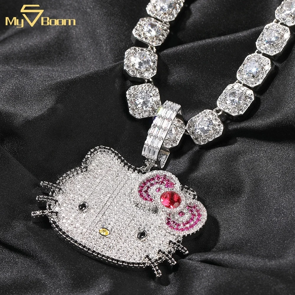New Arrival Zircon Brass Colorful Cute Design Pendant Iced Out Hip Hop ...