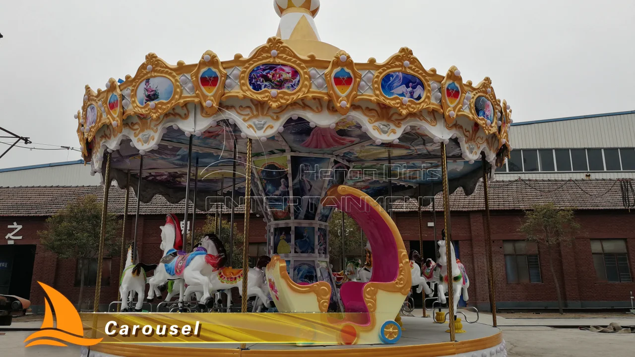 Amusement Park Ride Indoor Outdoor Kids Play Equipment Horse Carousel ...