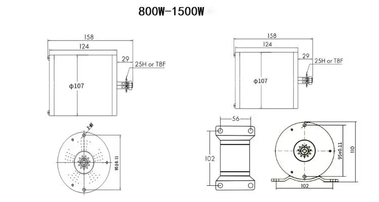MY1020 Brushless High Speed Motor - 500W to 3000W DC Motors