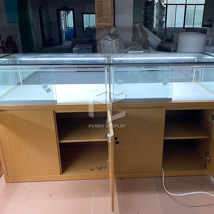 Golden Glass Jewelry Display Cabinet/corner Glass Display Cabinet ...