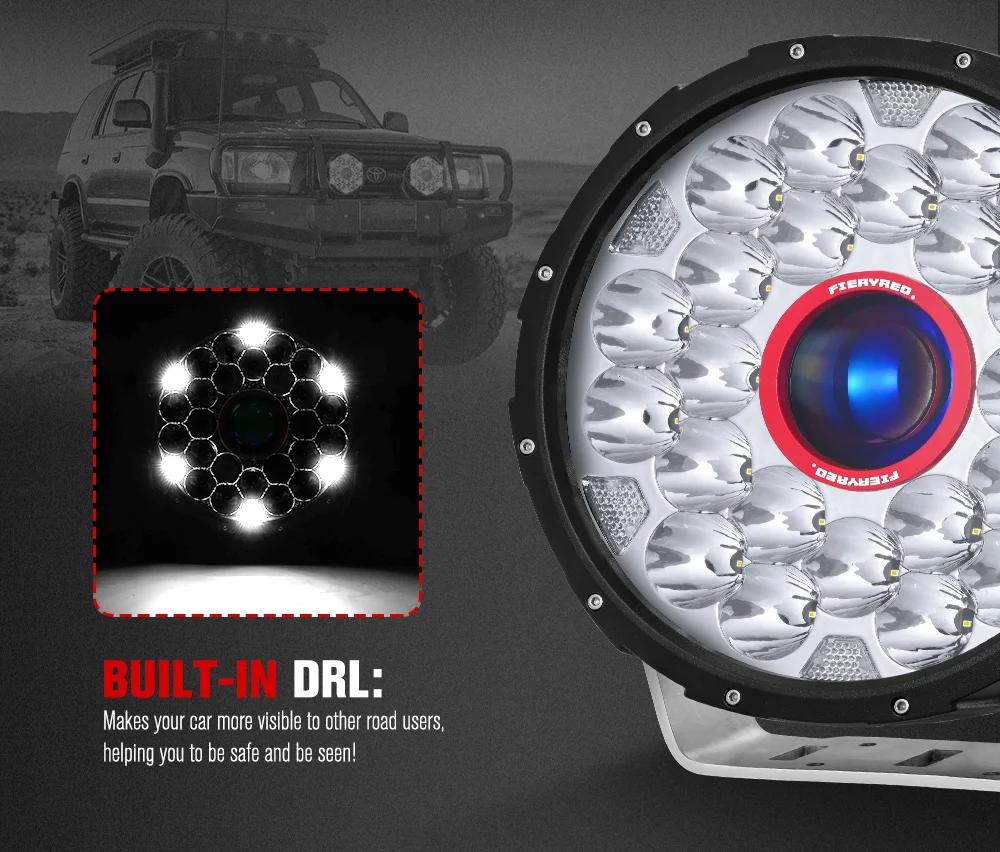 Fieryred Pair 4x4 Truck Offroad Aluminum Ip68 Spot Beam Drl 9 Inch ...