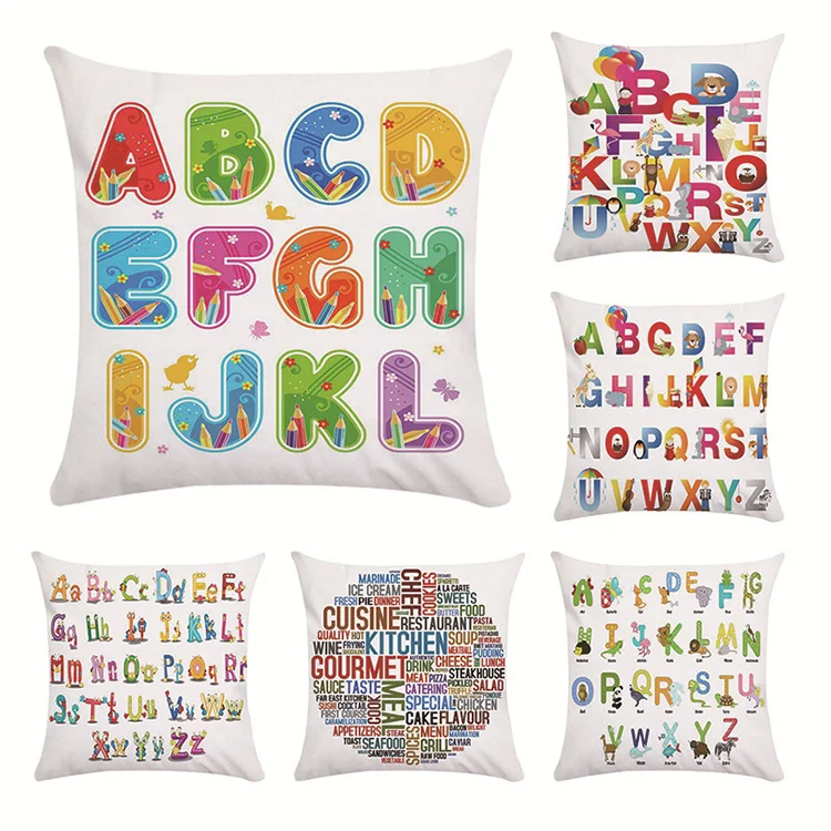 Nursery 26 English Alphabet Letters Learning Pillow Case