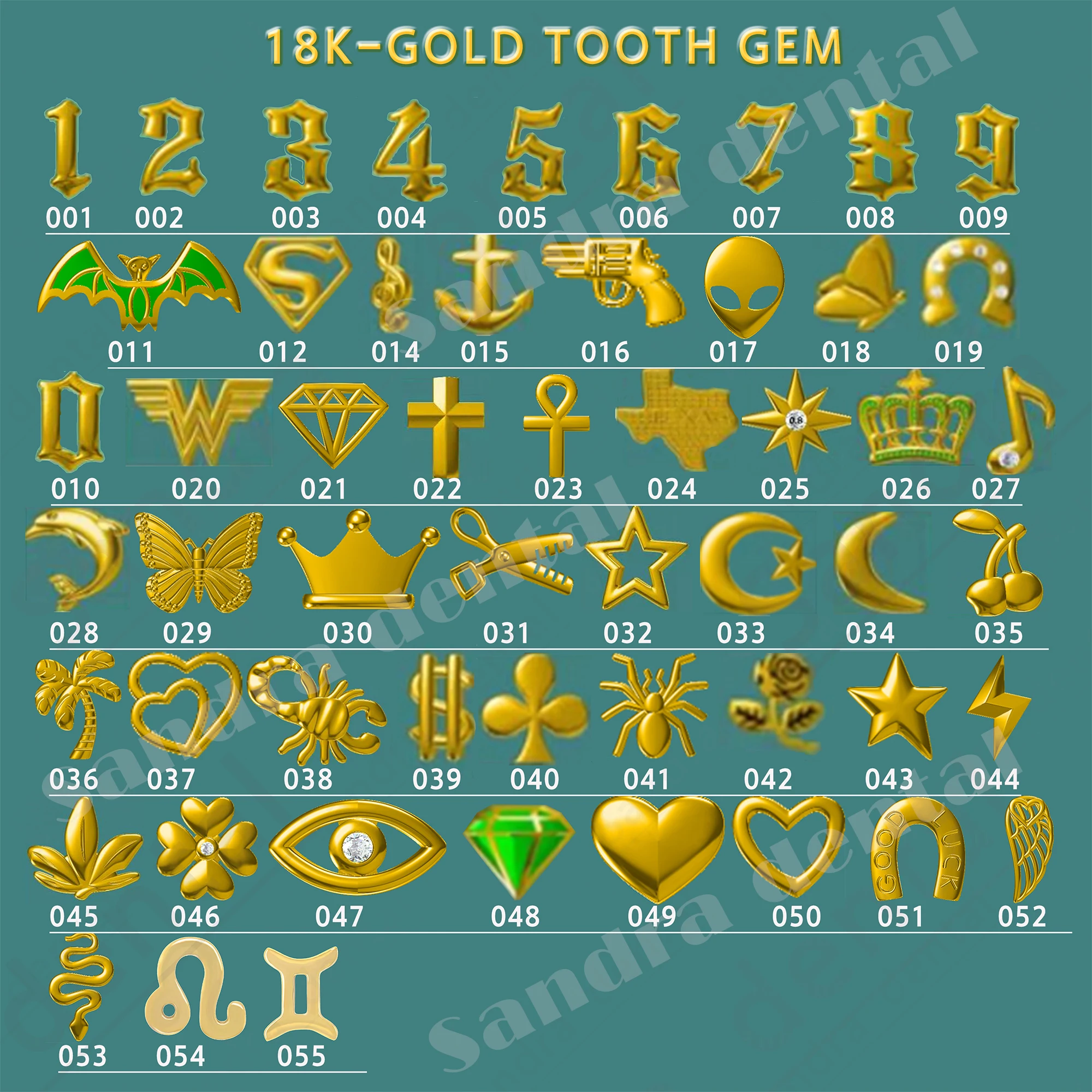 Sandra Dental Teeth Ornaments Teeth Decoration 18k Gold Tooth Gem Which ...