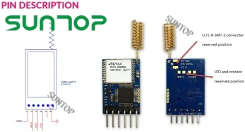 Reyax RYLR896 Lora Module - UART, 868mhz, 915mhz Antenna