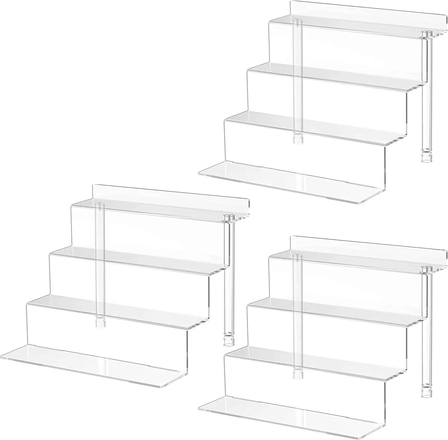 Clear Tabletop Stand 3 Tier Acrylic Risers Display Shelf For Action ...