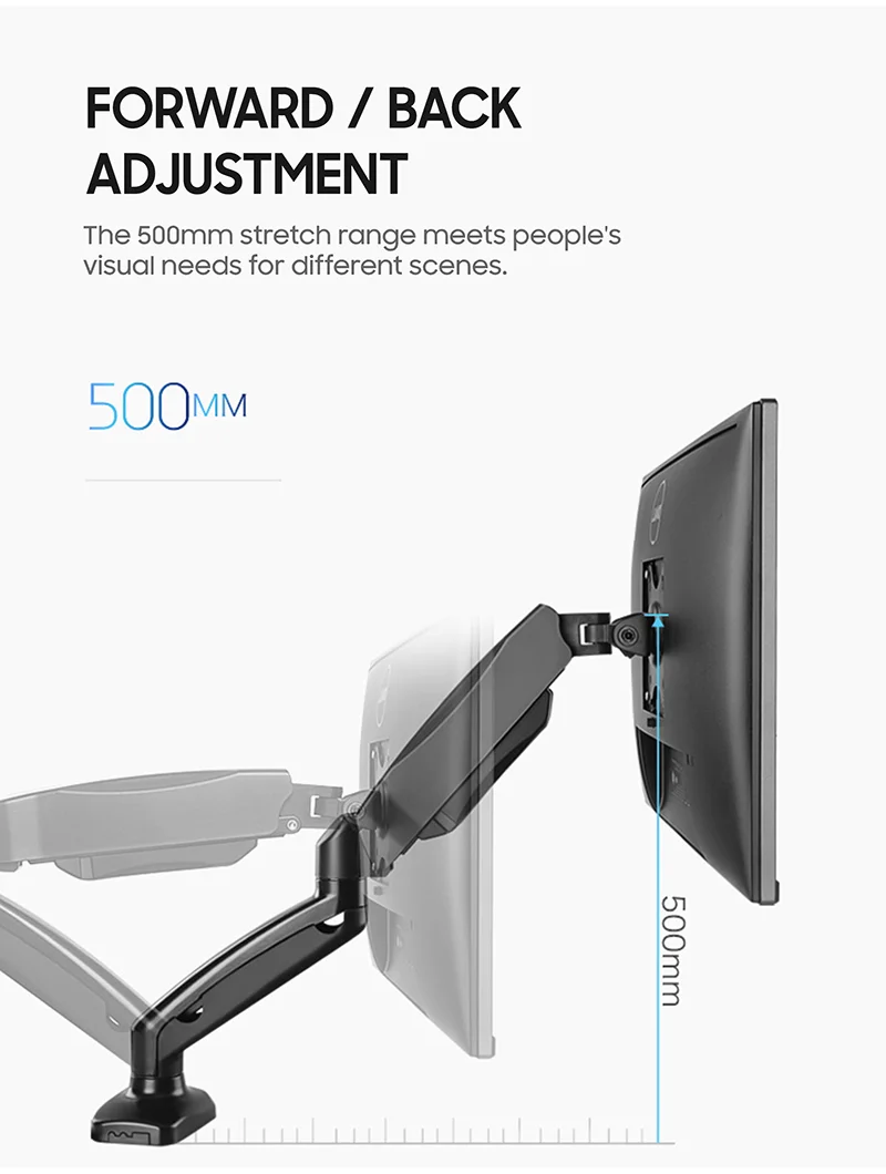 Stable Multi Angle Adjustable Monitor Arm 13 to 27 Inch Monitor Stand ...