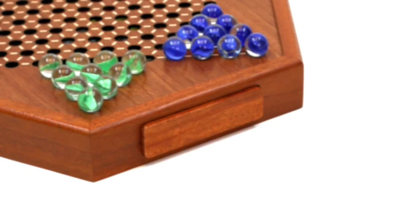 Yellow Mountain Imports Wooden Chinese Checkers Halma Board Game Set ...