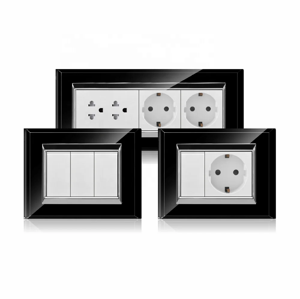 Custom High Quality 16a Eu Standard 220v Wall Switch And Socket - Buy ...