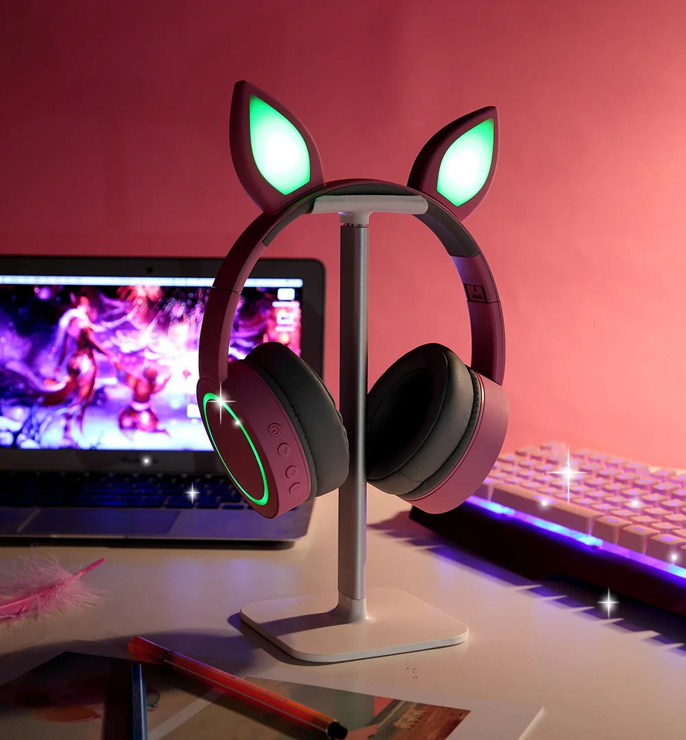Oem Factory 7colors Color-changing Led Colorful Lights Over-ear Cat ...