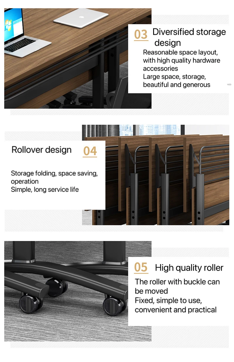 Folding Training Table - Movable and Adjustable Desk
