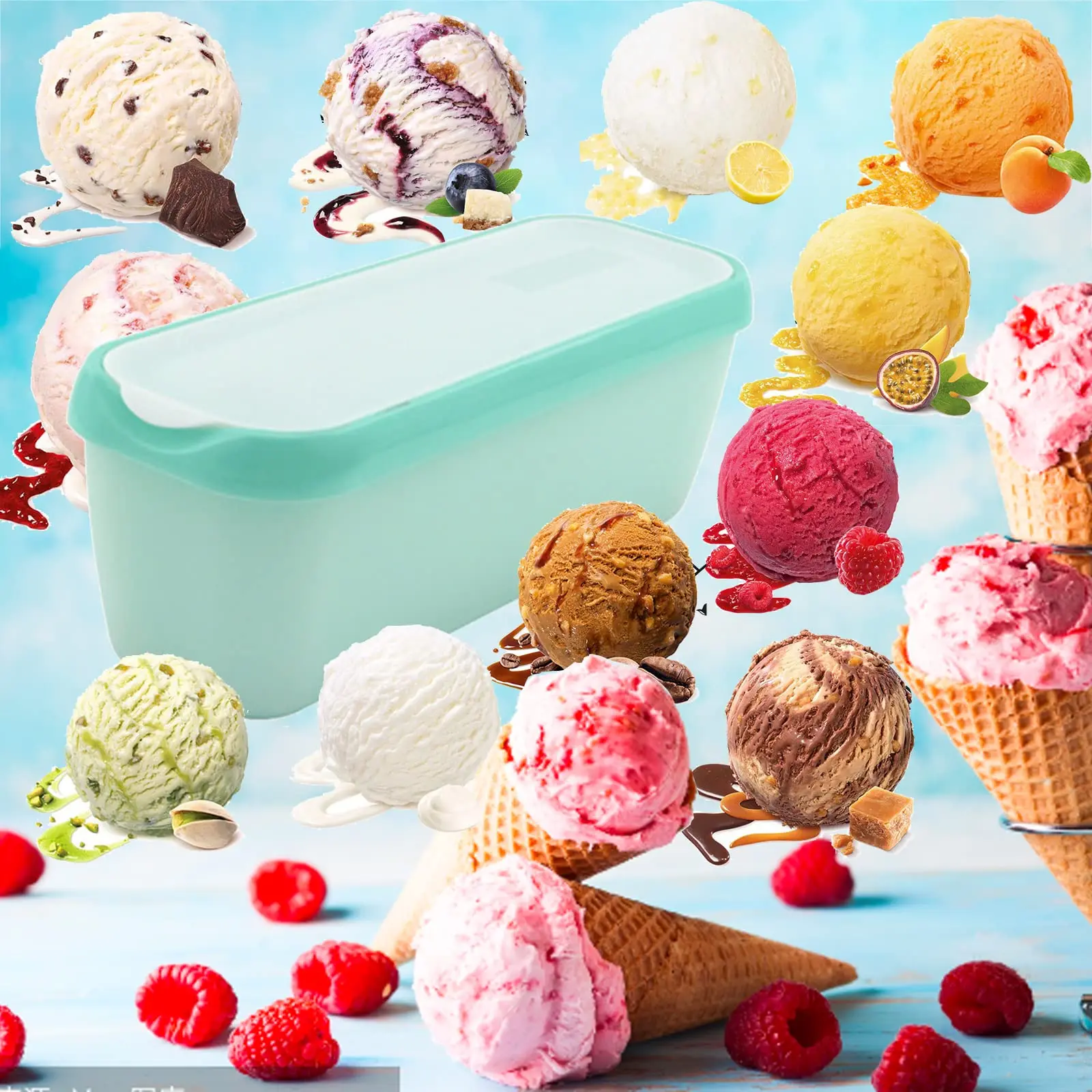 Reusable Ice Cream Tub Ice Cream Containers For Homemade Ice Cream With ...