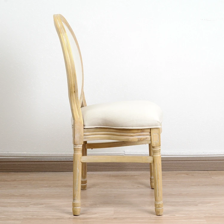 French Style Stackable Louis Chair Wedding Round Back Wooden Dining ...