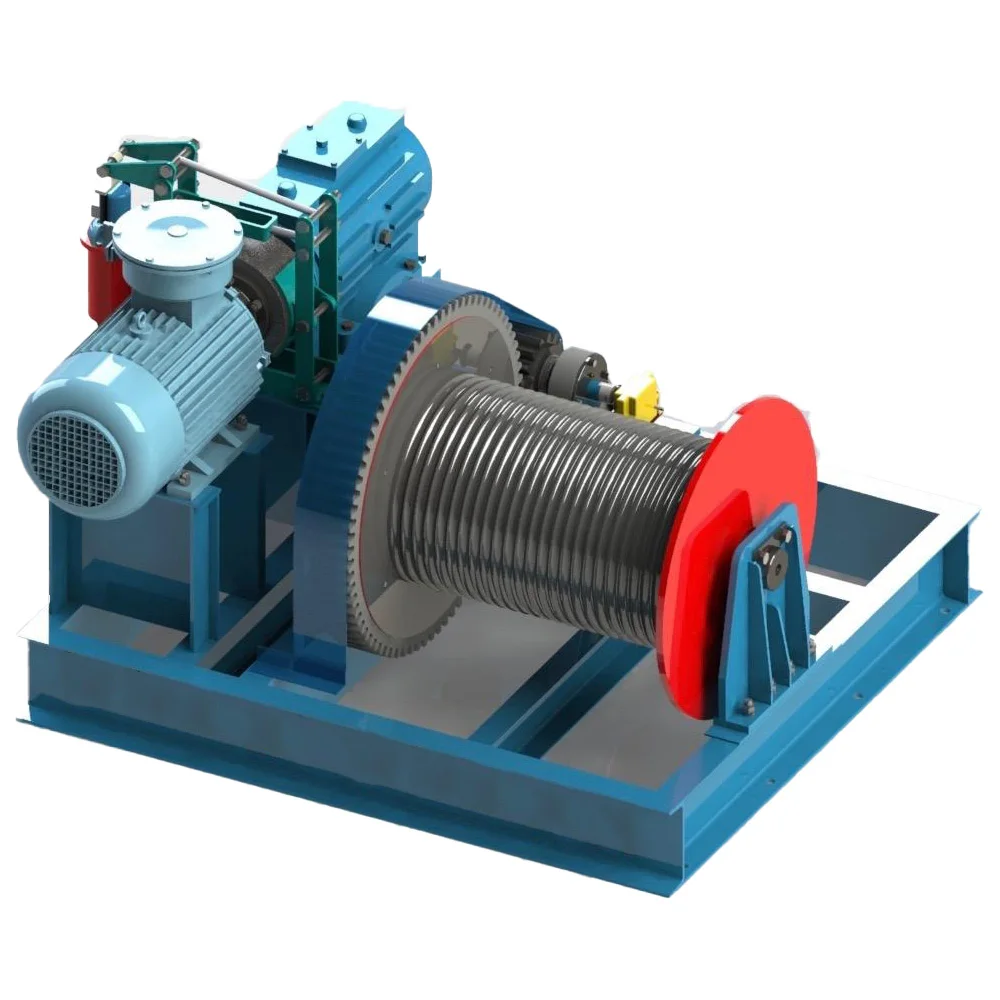 200 Ton Fixed Electric Anchor Winch Steel Wire Rope JK Model for Cranes ...