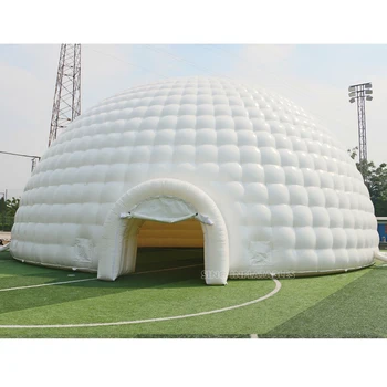 18 Meters White Giant Igloo Tent Inflatable Dome With 3 Tunnel Entrance ...